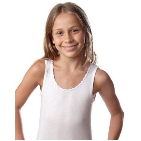 Confezione da 3 pezzi canotta bambina spalla larga 100% cotone Leable ...